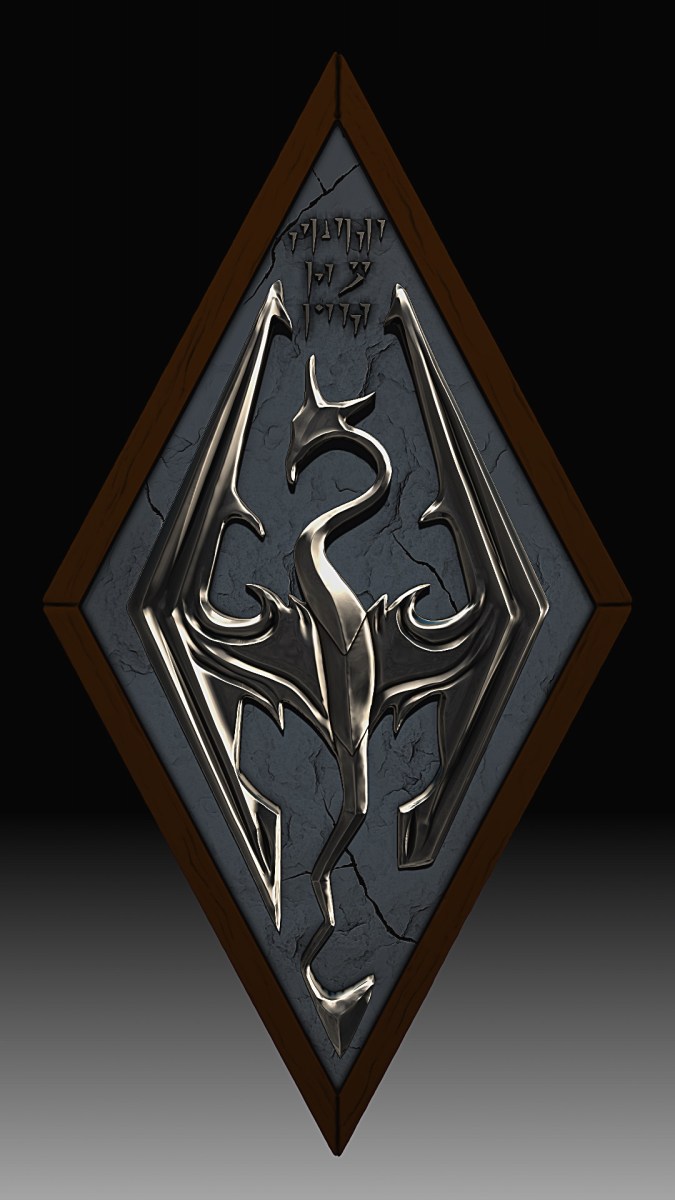 Skyrim Emblem Wall Art – Arte Épico para Tu Pared – Yeray Llinares 3D Art